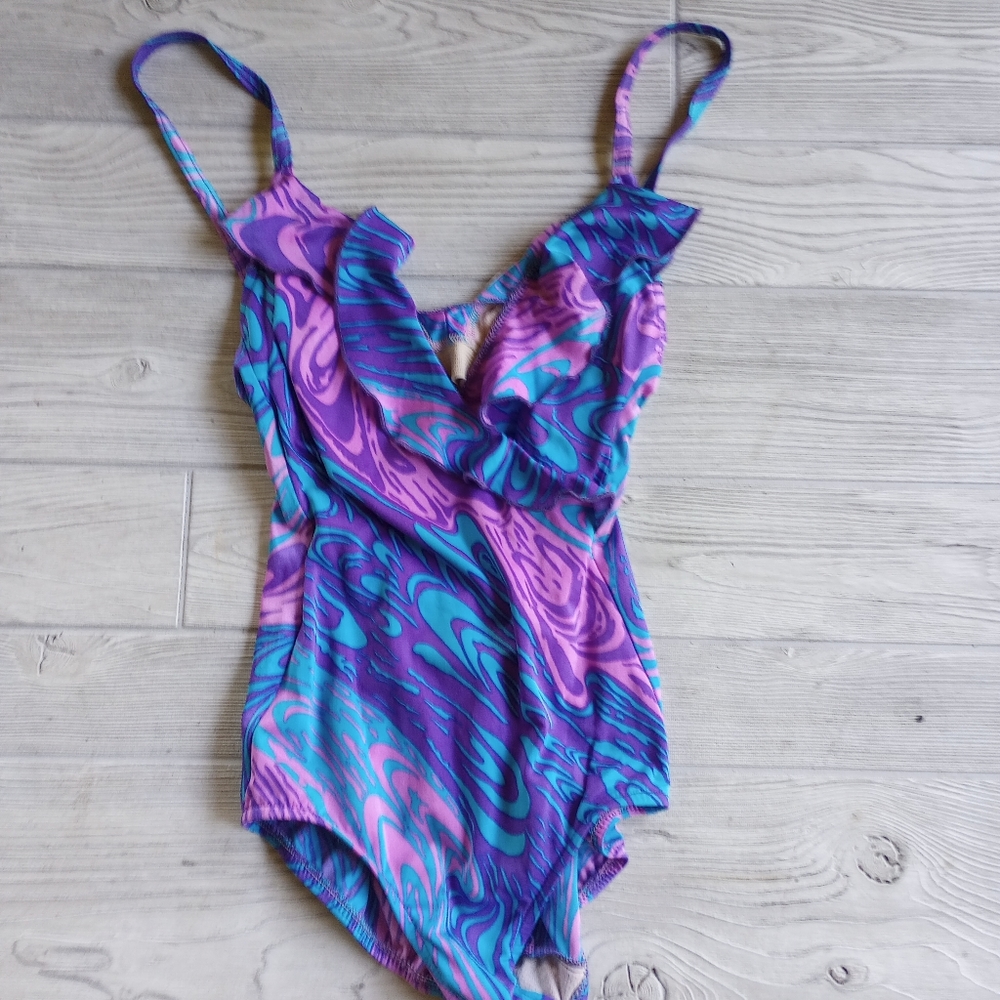 Robby Len Vintage Swimsuit One Piece Bathing Suit Ruf Gem