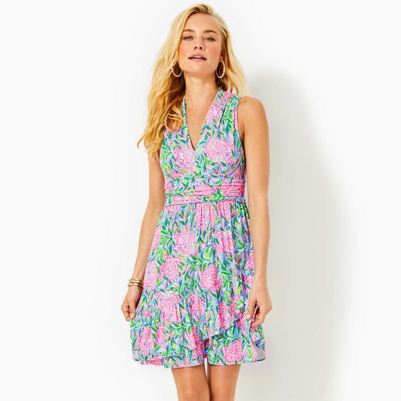 Lilly Pulitzer Dresses Lilly Annalise V Neck Dress In Frenchie Blue