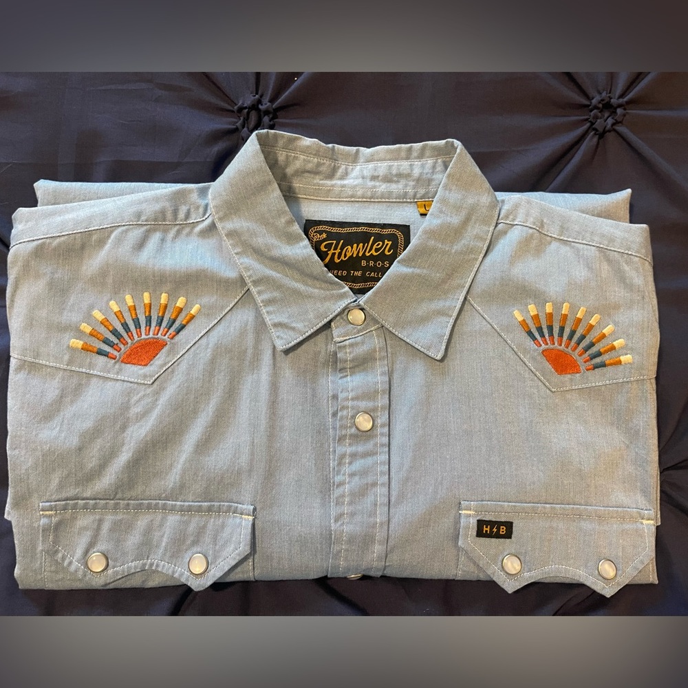 Howler Brothers “sunrise” Crosscut Deluxe Snap Shirt Gem