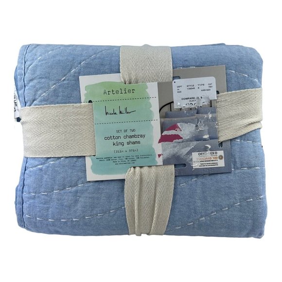 Nicole Miller Bedding Nicole Miller Cotton Chambray King Shams