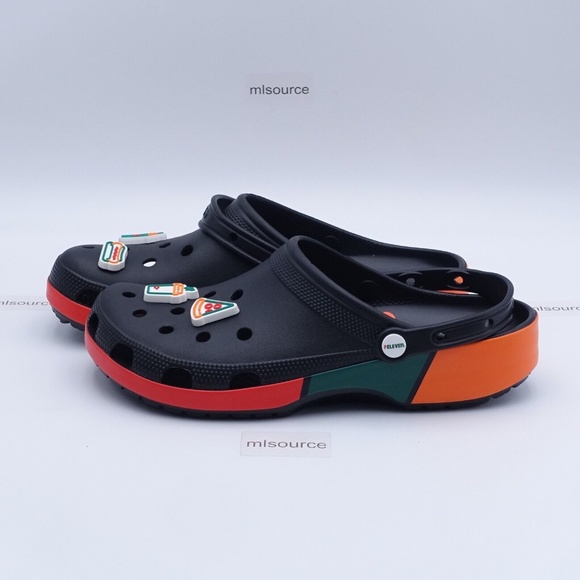 Crocs Shoes New Crocs X 7eleven Classic Clogs 2827200 Blackorange