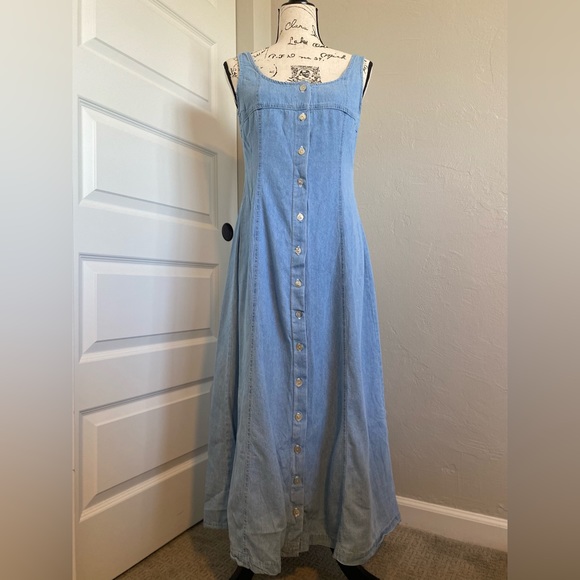 Faded Glory Dresses Vintage Faded Glory Fitted Denim Dress Poshmark