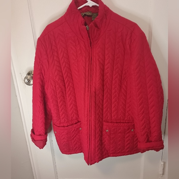 Jackets And Coats Womens Red Quilted Jacket Plus Size 1x Poshmark