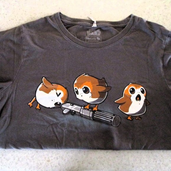 Teeturtle Tops Tee Turtle Tshirt Star Wars Curious Porgs Light