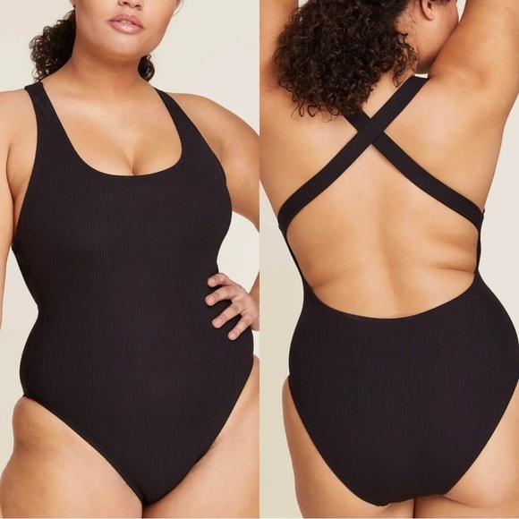 Andie Swim Andie Swim Tulum One Piece Black Ribbed Swimsuit Swim