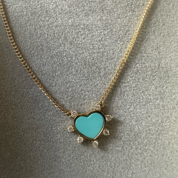 Stevie Wren Jewelry New Stevie Wren 4k Gold Turquoise Heart Pendant