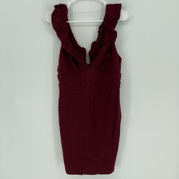 Lulus Dresses Lulus Bodycon Lace Burgundy Cocktail Dress Poshmark