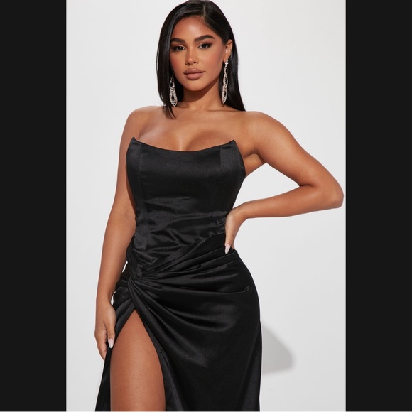 Fashion Nova Dresses Teagan Satin Maxi Dress Poshmark