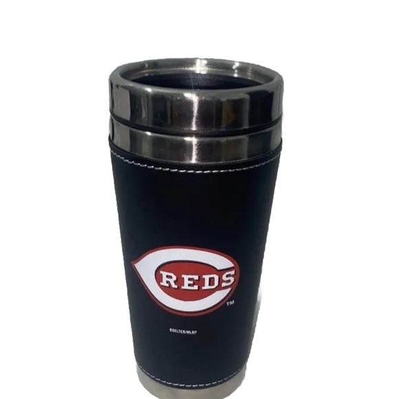 Boelter Brands Dining Mlb Reds 6 Oz Leather Wrapped Hotcold Travel