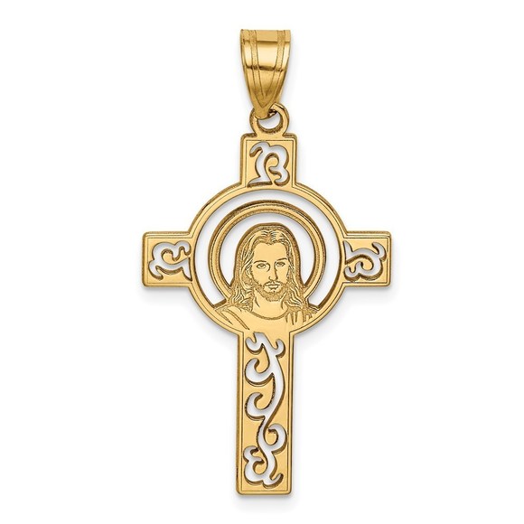 Lanemax Jewelry 4k Laser Cut Jesus Face Cross Charm Poshmark