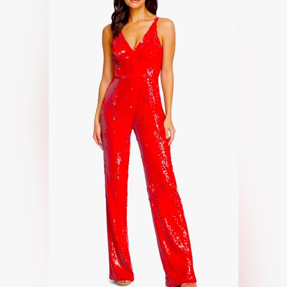 Dress The Population Pants And Jumpsuits Charlie Sequin Jumpsuit In