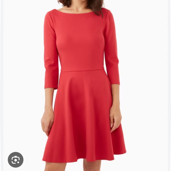 Kate Spade Dresses Kate Spade Red Boatneck Ponte Fit Flare Dress