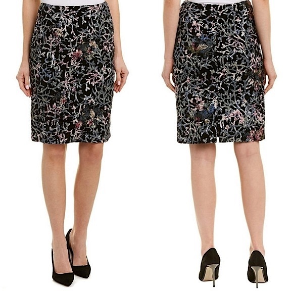 Tahari Asl Skirts Tahari Sequin Embroidered Pencil Skirt Poshmark