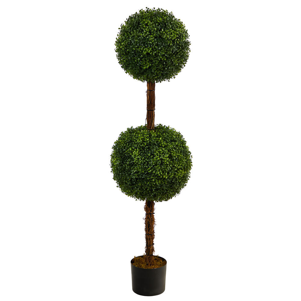 Nearly Natural 45 Ft Boxwood Double Ball Topiary Artificial Tree