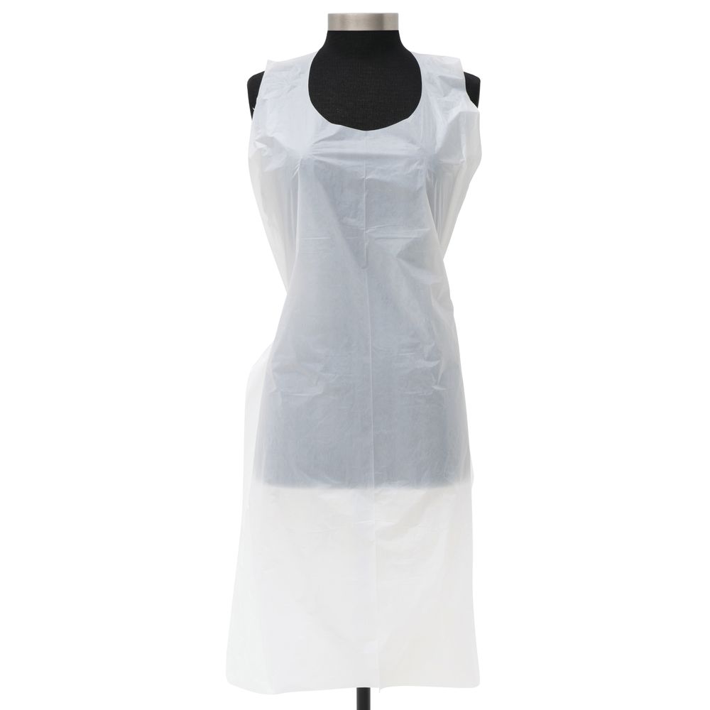 White Plastic Disposable Aprons 100 Per Pack