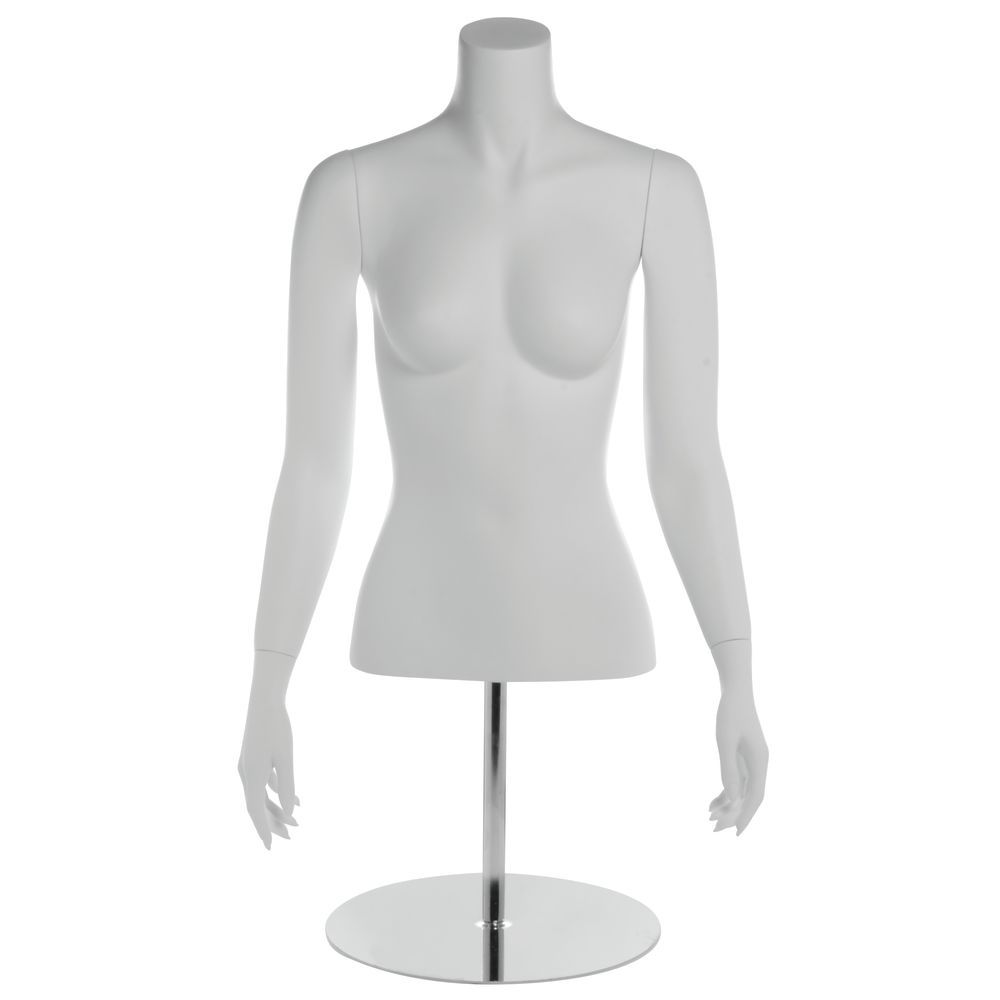 White Fiberglass Female Torso Mannequin