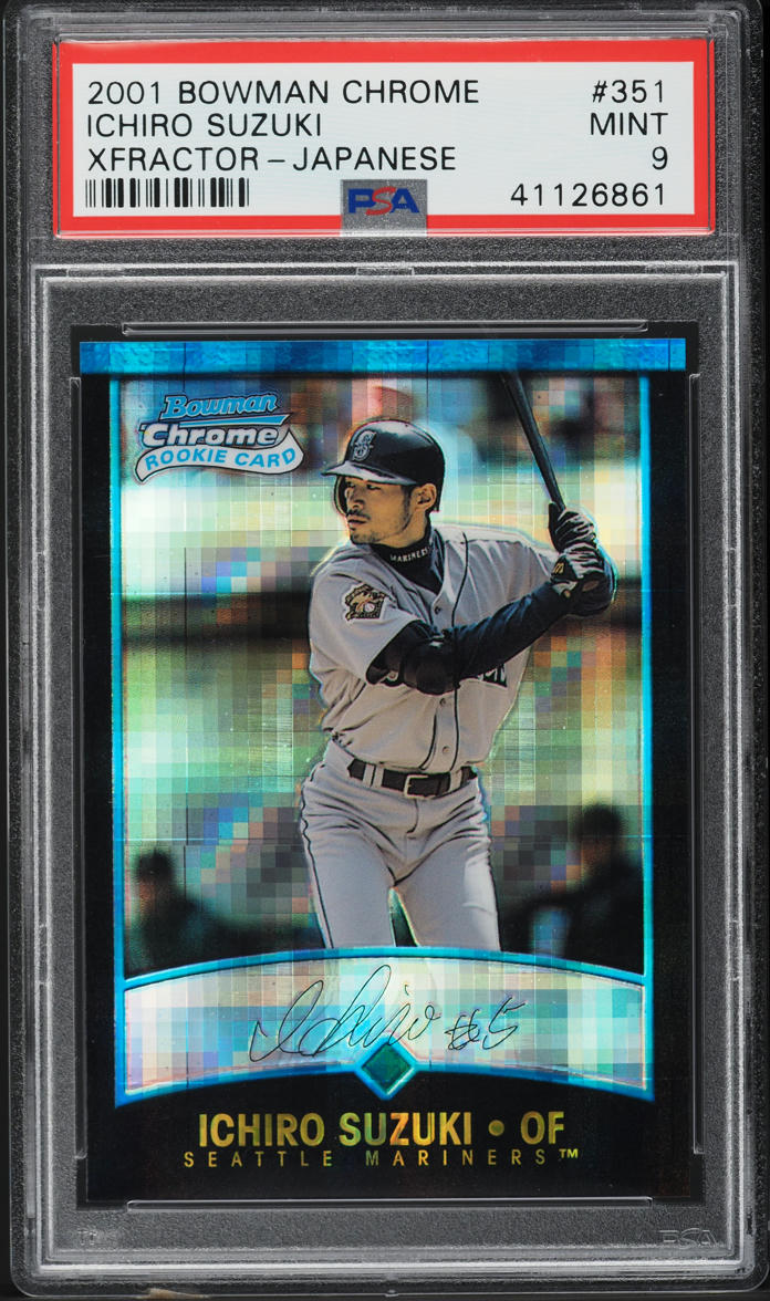 2001 Bowman Chrome Japanese Xfractor Ichiro Suzuki Rookie 351 Psa 9