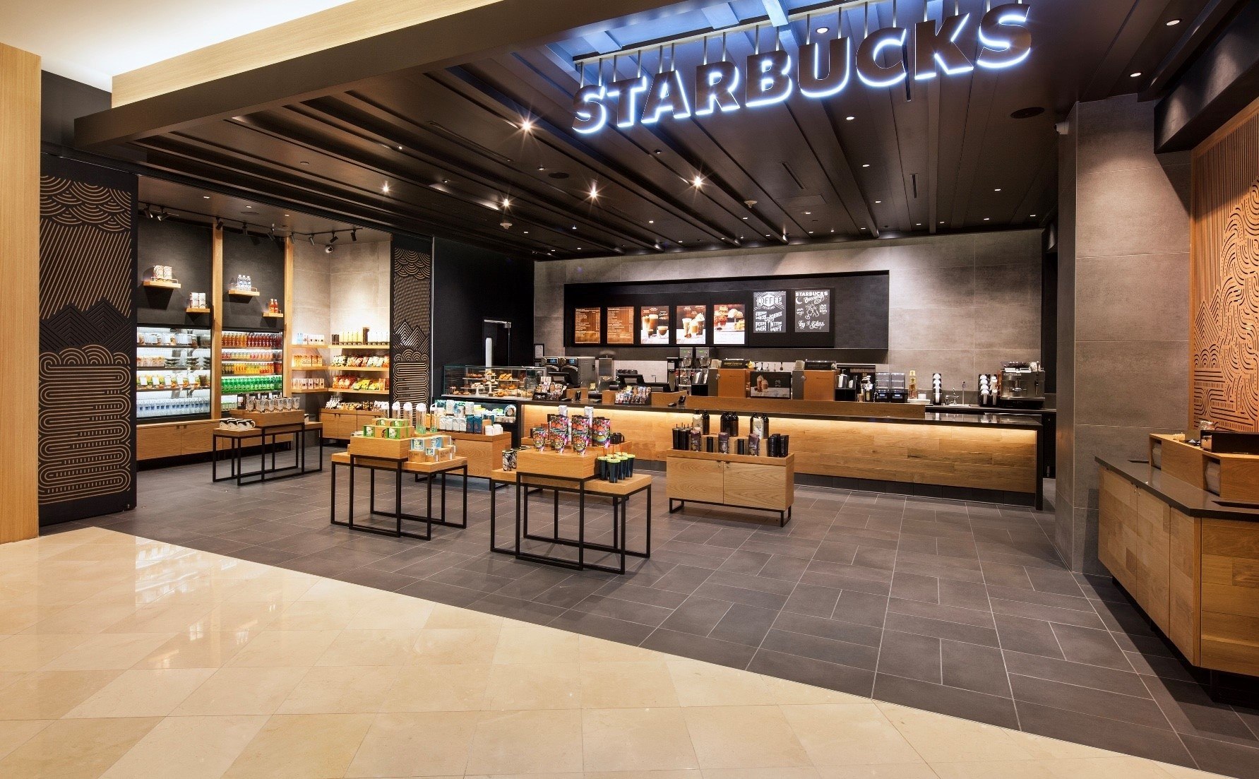 Sheraton Grand Lobby Seattle Wa Starbucks Licensed Store Design