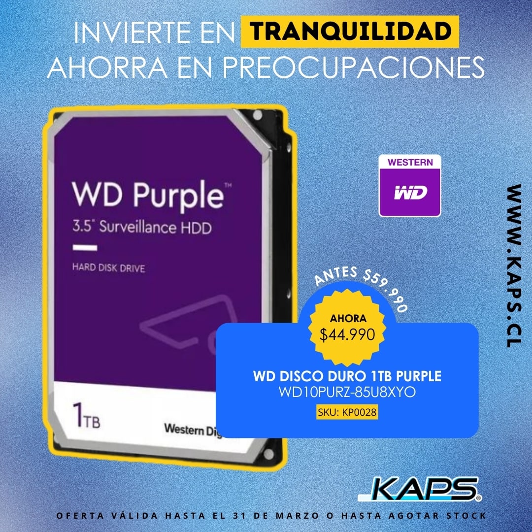 Disco Duro Wd Purple De 1tb La Mejor Opción Kaps Camaras De