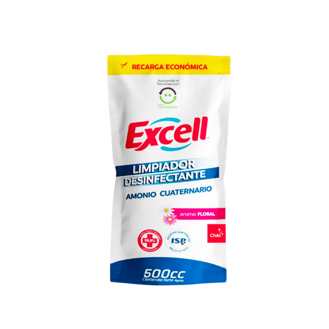 Excell Desinfectante Amonio Cuaternario 500 Cc Doypack Comercial