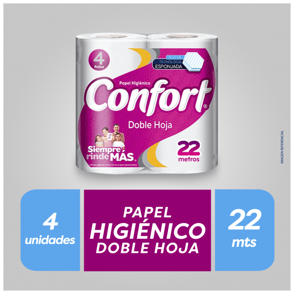 Confort Papel HigiÉnico 4 Rollos 22 Mts Doble Hoja Comercial Everest Spa