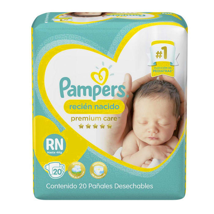 Pañales Premium Care Recién Nacido 20 Un Pampers Super Costo