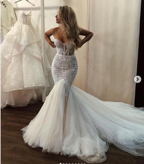 Sexy Mermaid Wedding Dress Sweetheart Wedding Dress Tulle Wedding