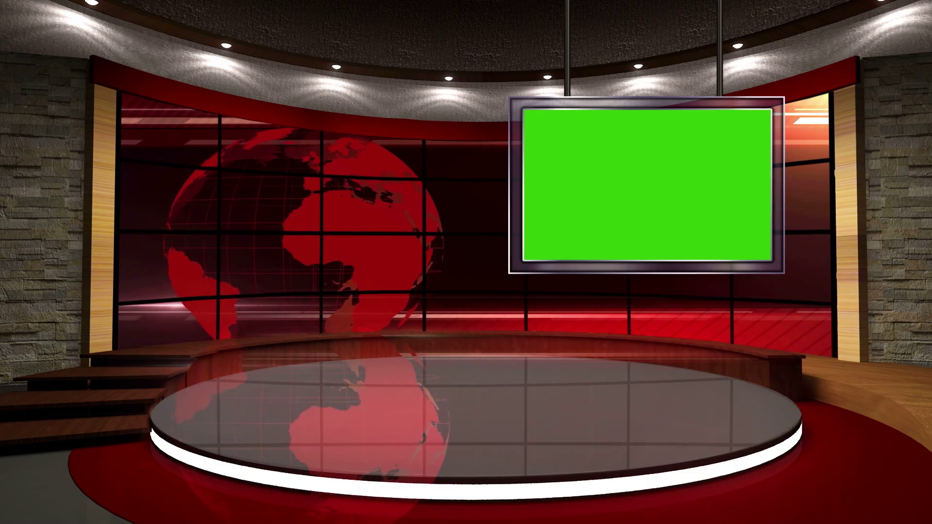 News Tv Studio Set Virtual Green Screen Background Loop Video In Hot