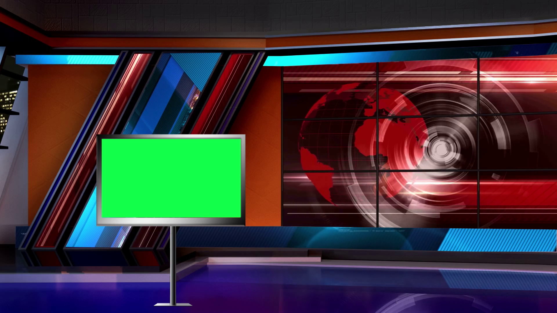 News Tv Studio Set Virtual Green Screen Background Loop Baitgdkg
