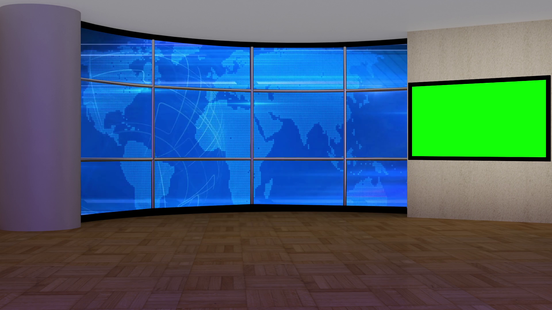 News Tv Studio Set 17 Virtual Green Screen Background Loop Stock Images