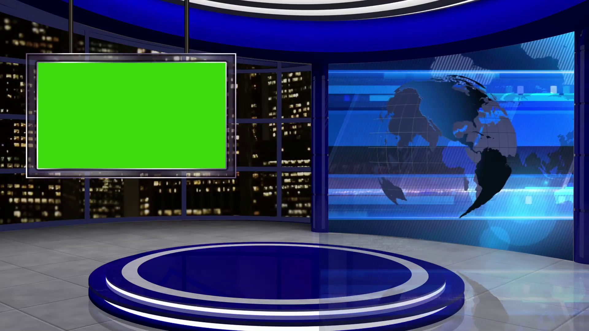 News Tv Studio Set 24 Virtual Green Screen Stock Footage Sbv 307115573