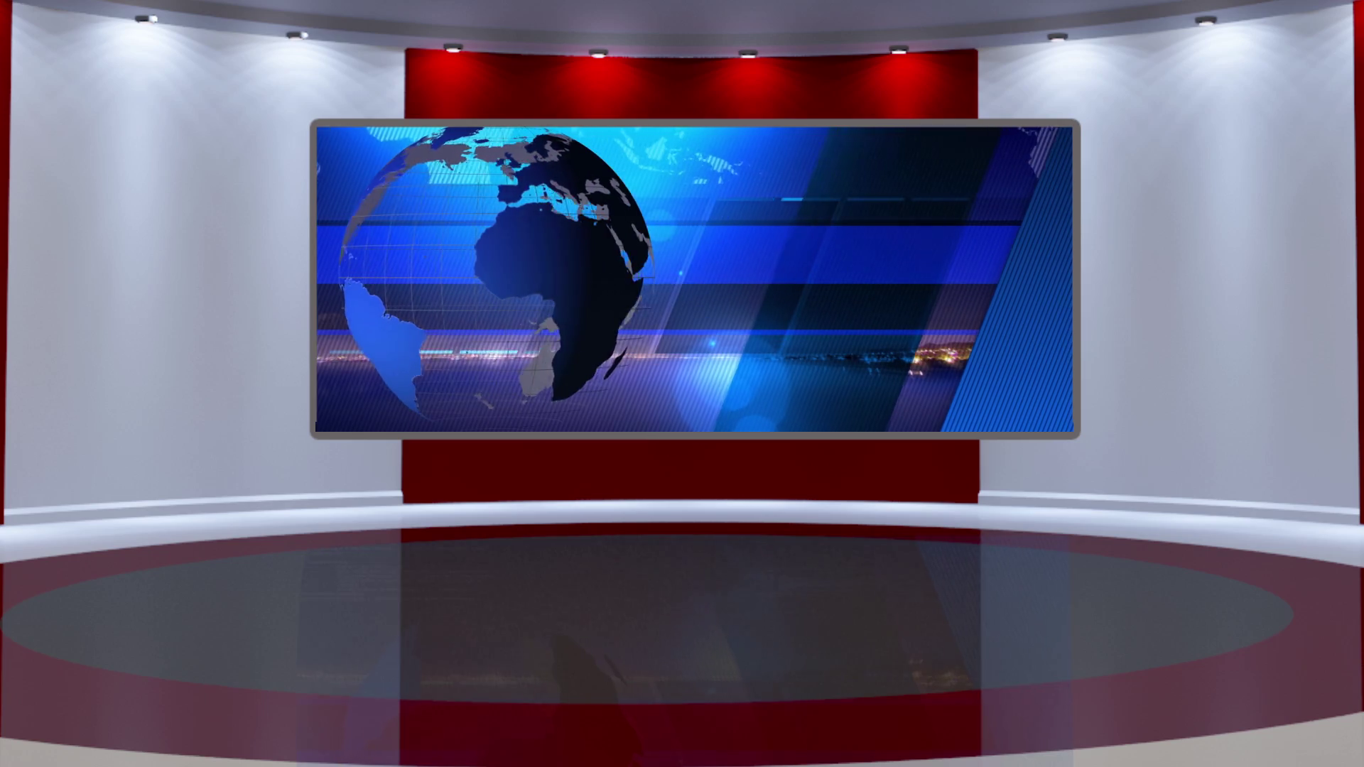 News Tv Studio Set 84 Virtual Green Screen Background Loop Stock Video