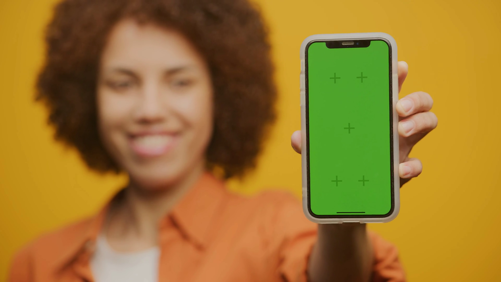 Woman Showing Green Screen Smartphone Close Stock Footage Sbv 347641319