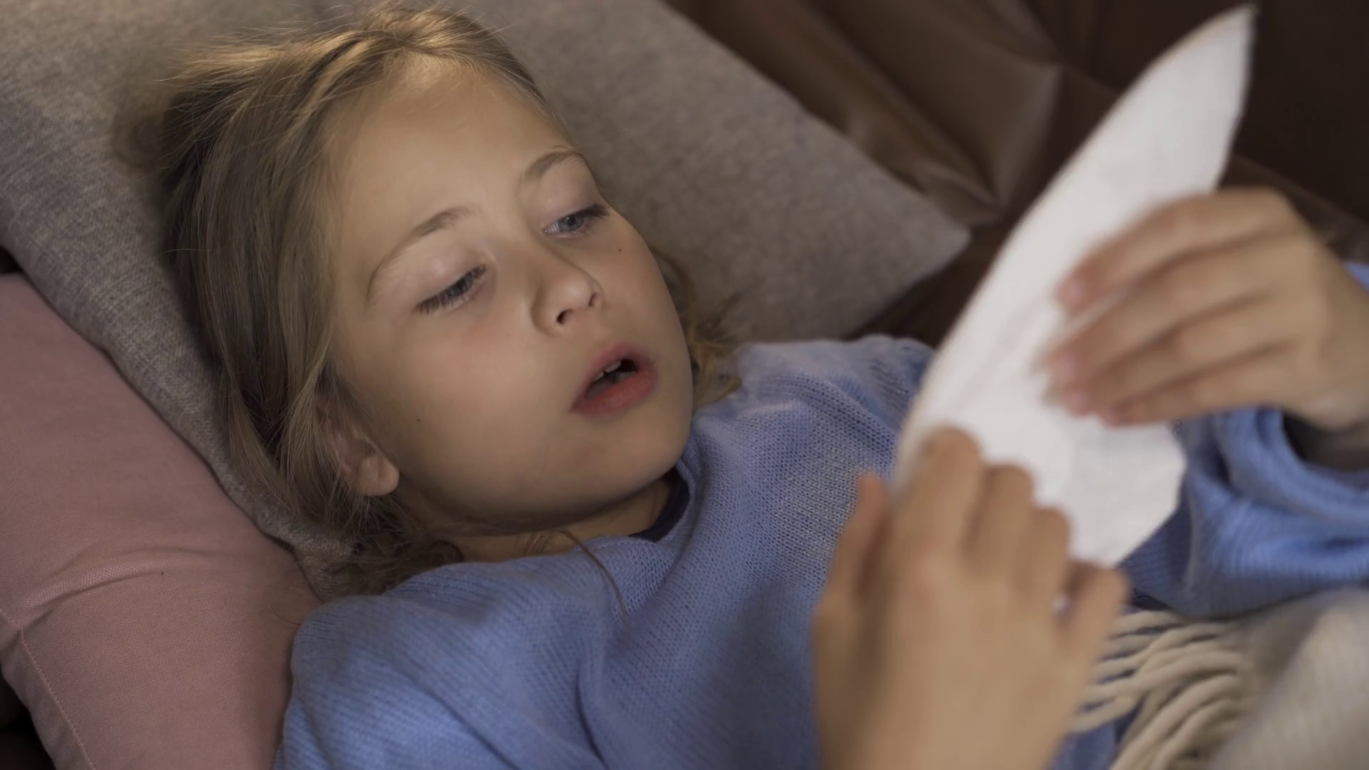 Close Up Face Of Sick Caucasian Girl Stock Footage Sbv 337800441