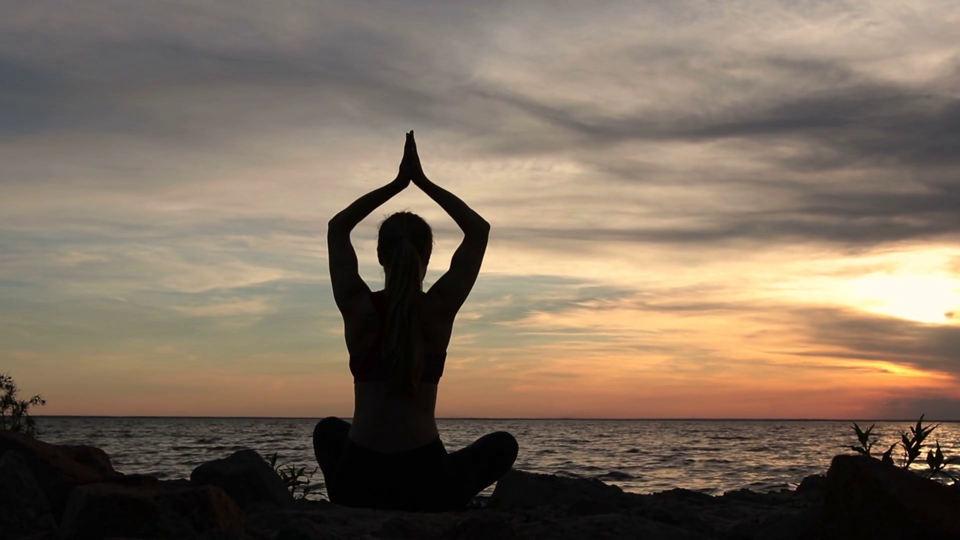 Woman Meditating On The Beach At Sunset Yoga Poses Yoga Poses For My