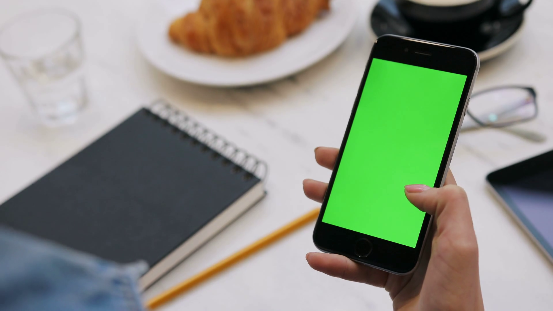 Woman Using Smartphone With Green Screen Stock Footage Sbv 312567124