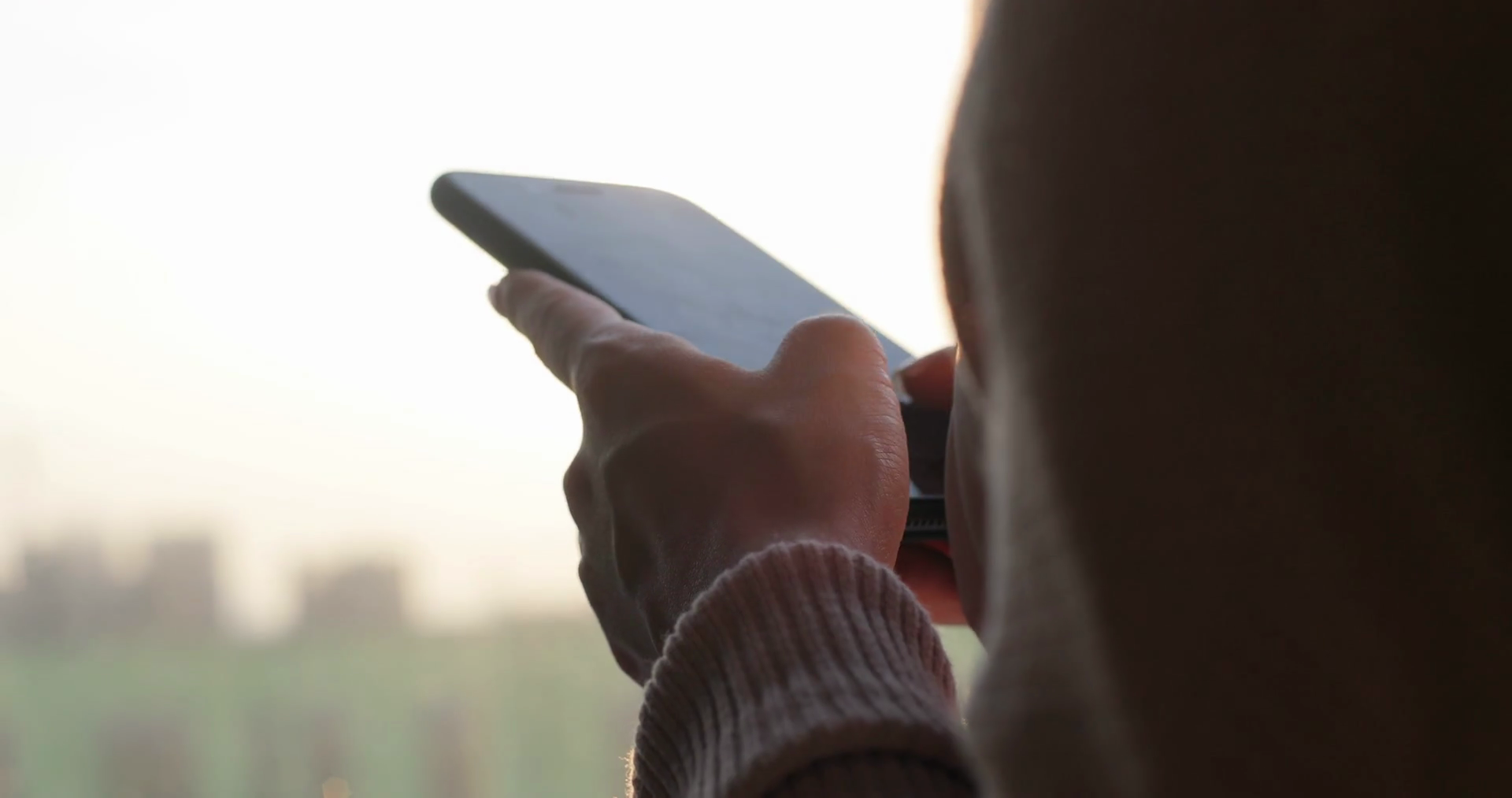 Female Hand Holding Smart Phone Girl Using Mobile Phone While Standing