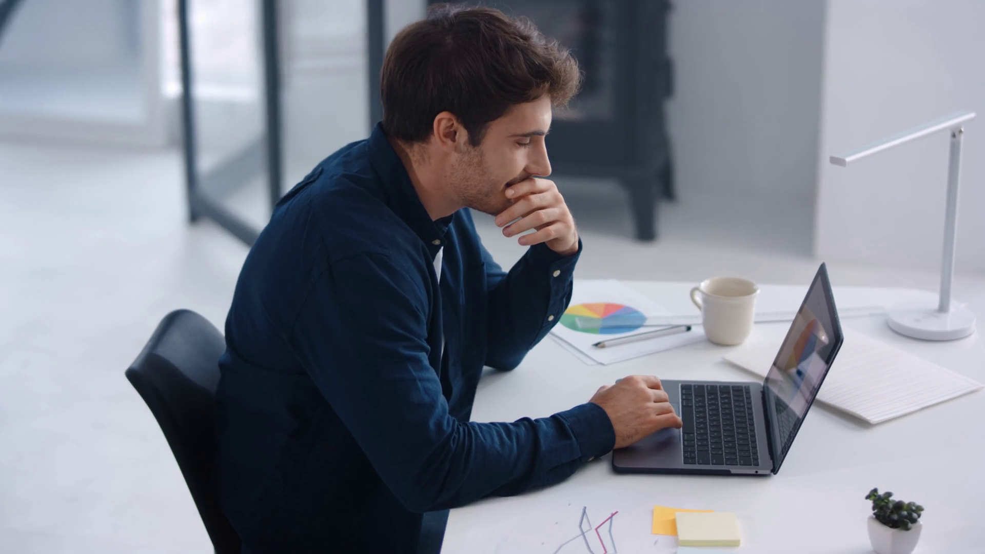 Closeup Business Man Looking At Notebook In Stock Footage Sbv 338351484