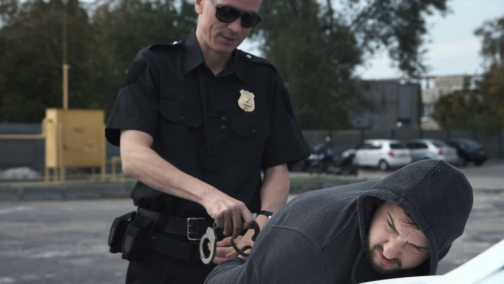 Police Officer Arresting Criminal Putting On Stock Footage Sbv