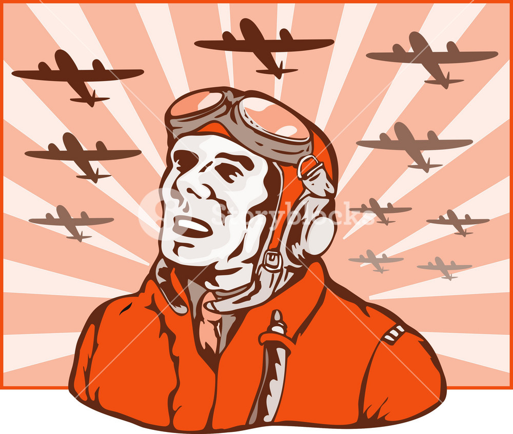 World War Two Pilot Airman Retro Royalty Free Stock Image Storyblocks