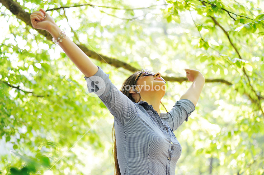 Beautiful Woman Stretching Her Arms Royalty Free Stock Image Storyblocks