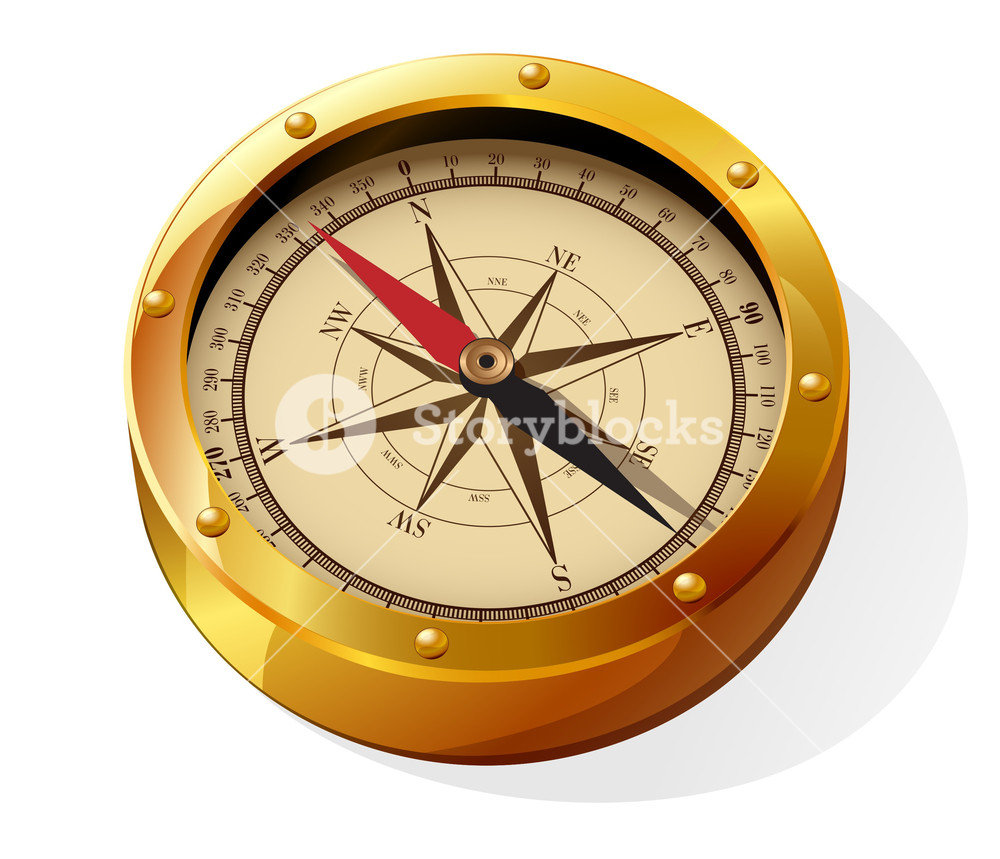 Golden Compass Vector Royalty Free Stock Image Storyblocks