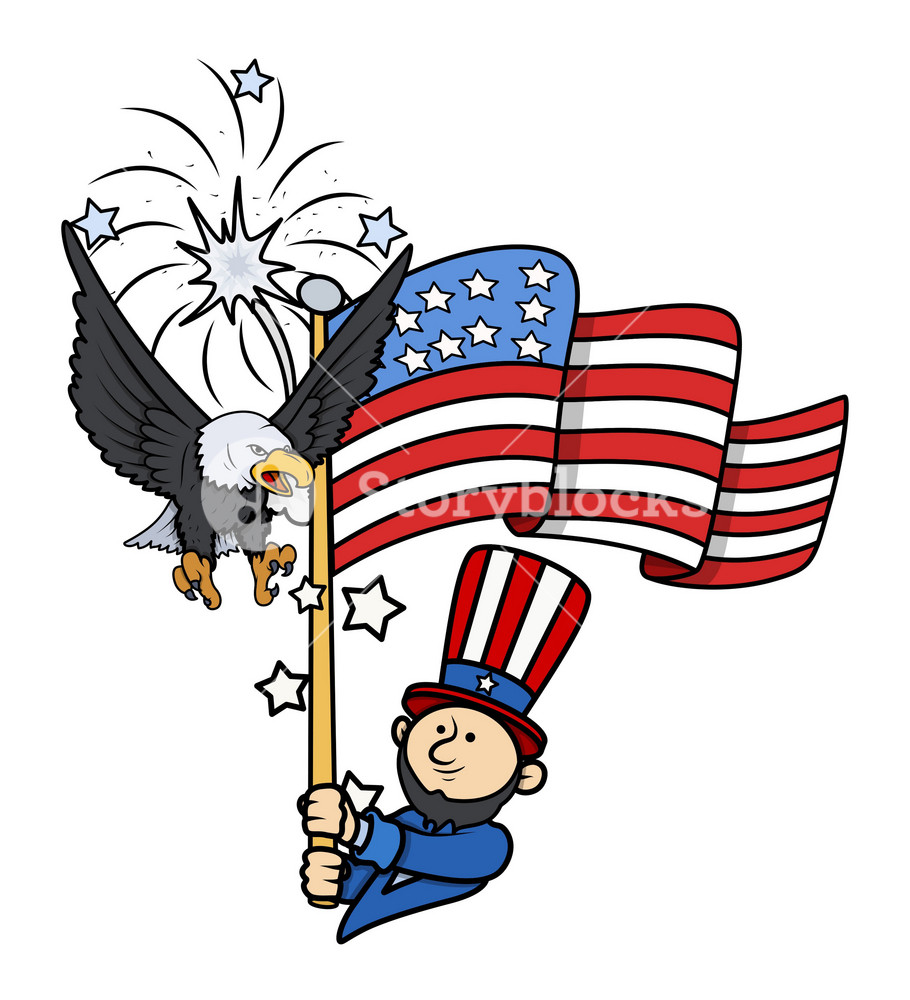 Independence Day 4th Of July Cartoon Vector Illustration Royalty Free