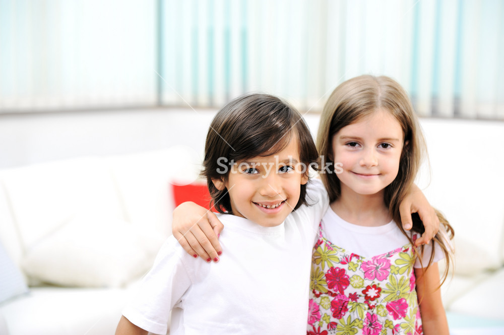 Loving Brother And Sister Huging Each Other Royalty Free Stock Image