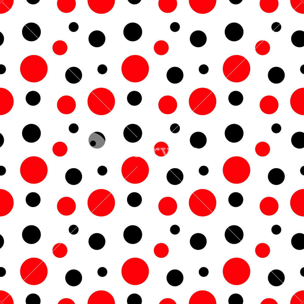 Pattern Of Black And Red Polka Dots On White Minnie Mouse Paper Royalty