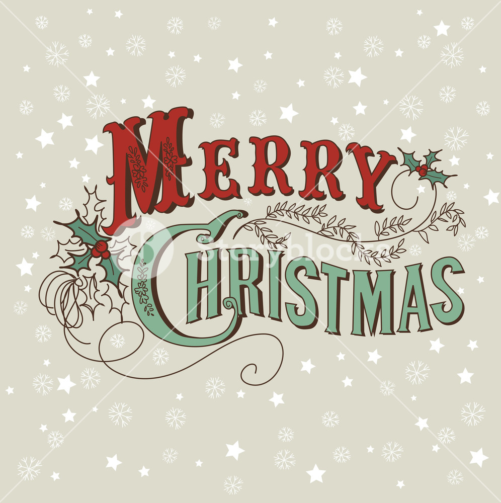 Merry Christmas Lettering Design Printable