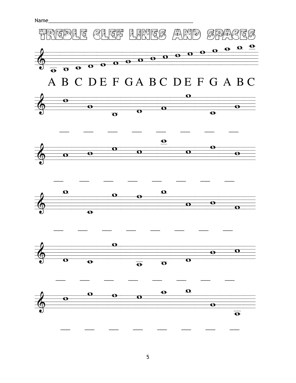 Treble Clef Worksheet Stacy Ross Library Formative