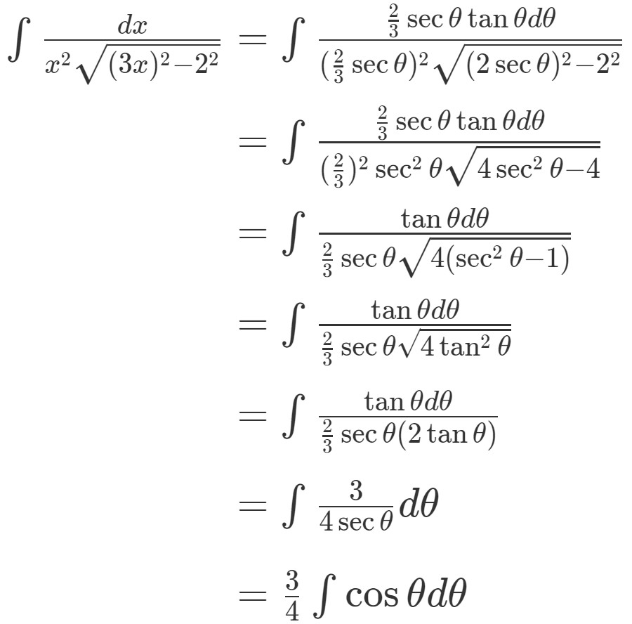 Trig Substitution Integrals Keryupload