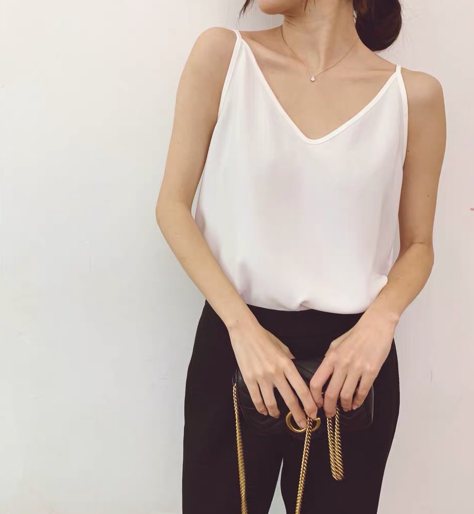 Women Summer Sexy Chiffon Tanks Tops Classic Simple Chiffon Tops Women