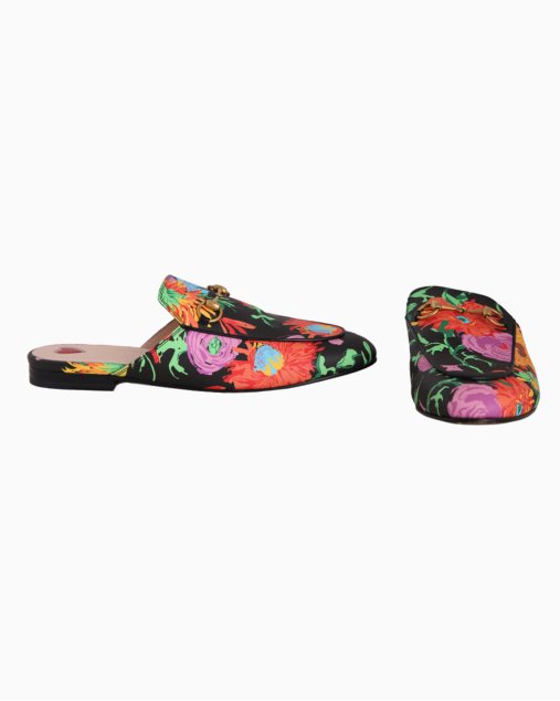 Mule Gucci Original Princetown Horsebit Floral Feminino